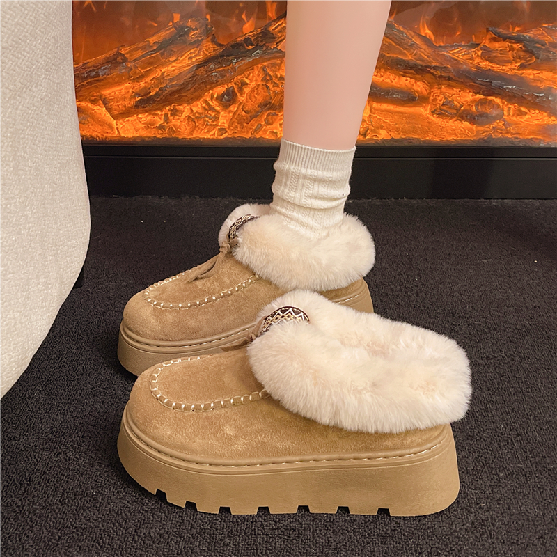 对向女鞋-对向女鞋★F15冬季加绒孕妇棉鞋防滑防水低帮雪地靴