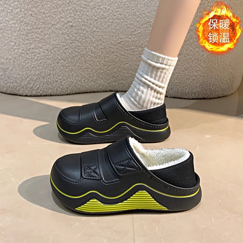 万友鞋业-万友Y050 招分销 冬季跨境情侣加绒加棉包头拖36-45